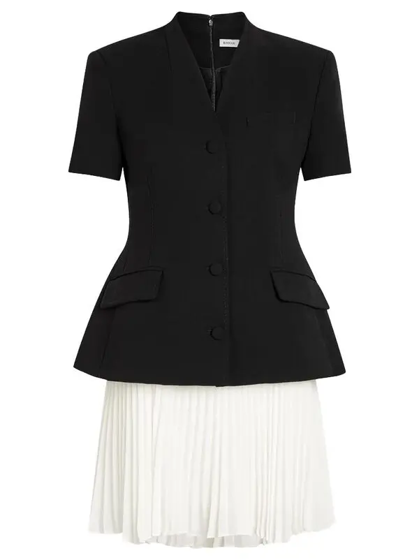Simkhai Leah Tailored Blazer Crepe Mini Dress - Black