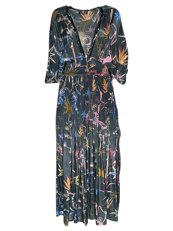 ANY OLD IRON Multicolor Ghost Rider Maxi Dress - Black/pink