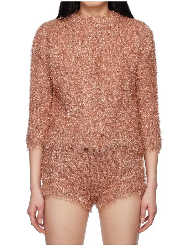 Simone Rocha Tinsel Knit Cardigan - Pink