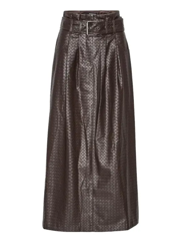 ROTATE BY BIRGER CHRISTENSEN Midi Skirt With Belt - Black