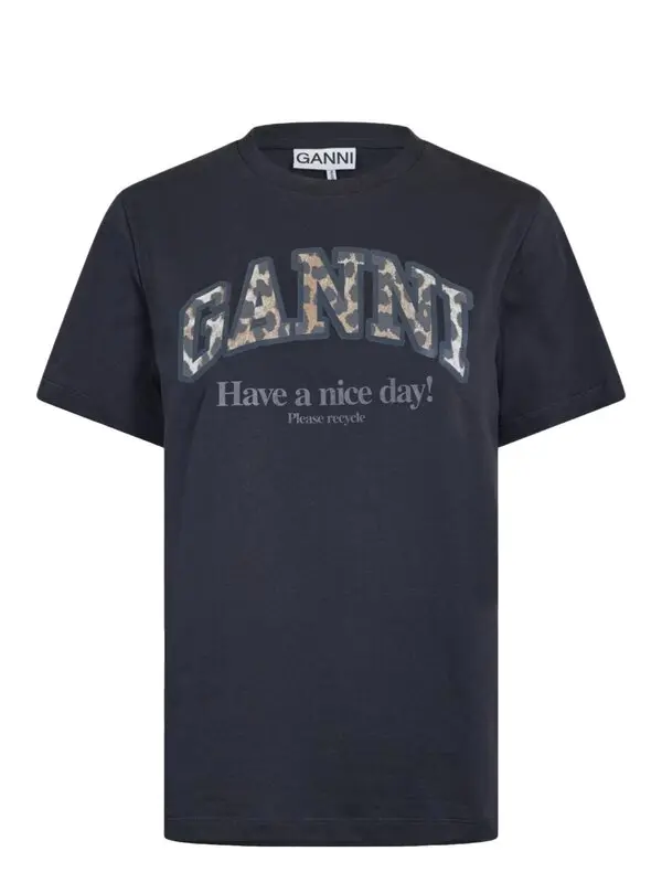 GANNI Graphic T-shirt - Black