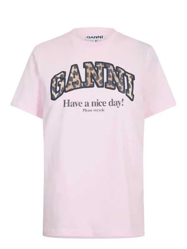 GANNI Graphic Print T-shirt - Purple