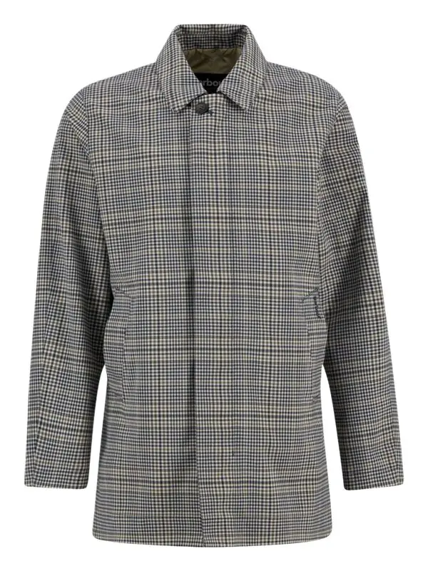Barbour Waterproof Mac With Tricolor Check Pattern - Gray
