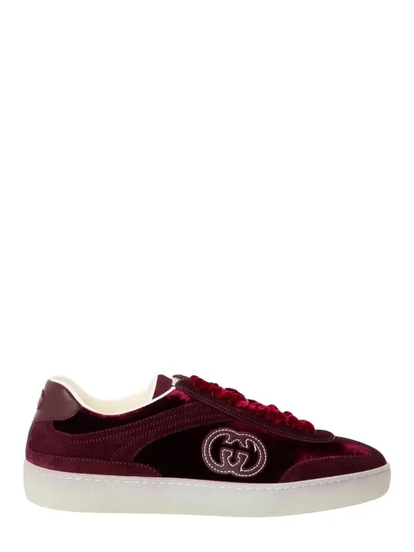 Gucci Velvet Sneakers With Side Logo - Multicolor