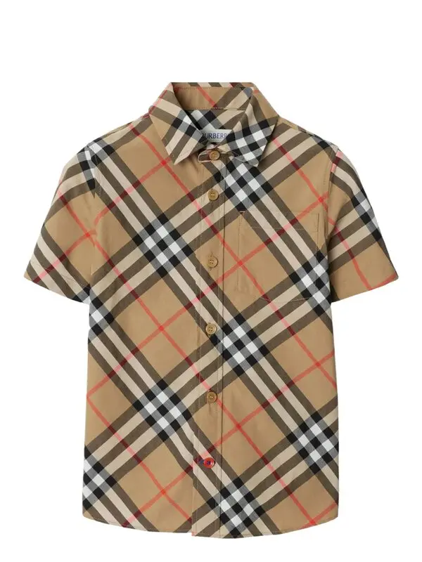 Burberry Check Pattern Short Sleeve Shirt - Multicolor