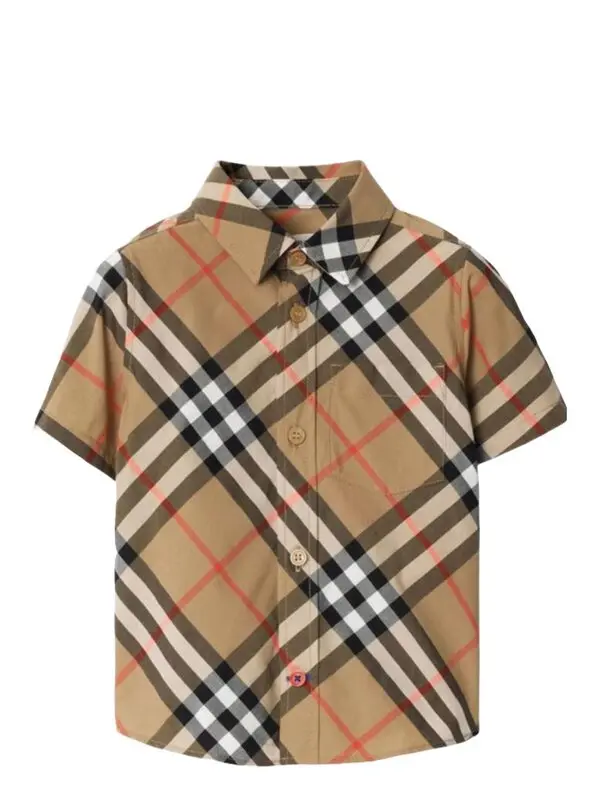 Burberry Plaid Short Sleeve Shirt - Green