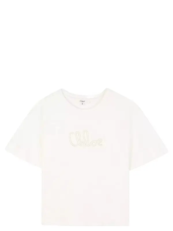 Chloé Embroidered Logo T-shirt - White