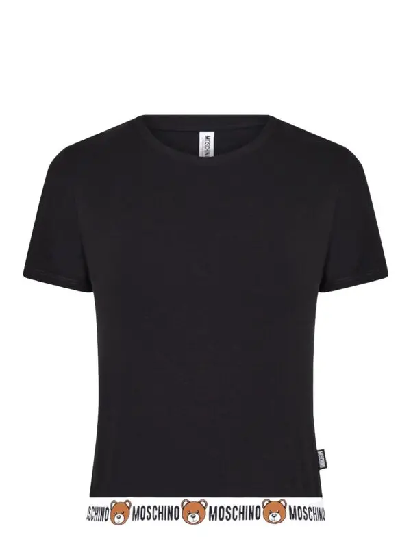 Moschino Short-sleeved T-shirt With Iconic Branding - Black