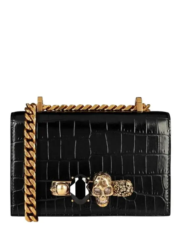 Alexander McQueen Jewel Knuckle-decorated Crossbody Bag - Black