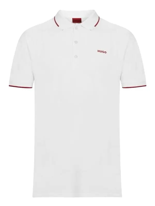 Hugo Boss Logo Short-sleeved Polo Shirt - White