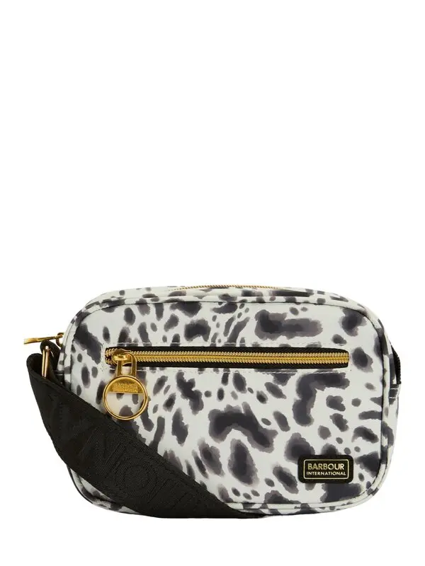 Barbour International Leopard Print Micro Crossbody Bag - Black