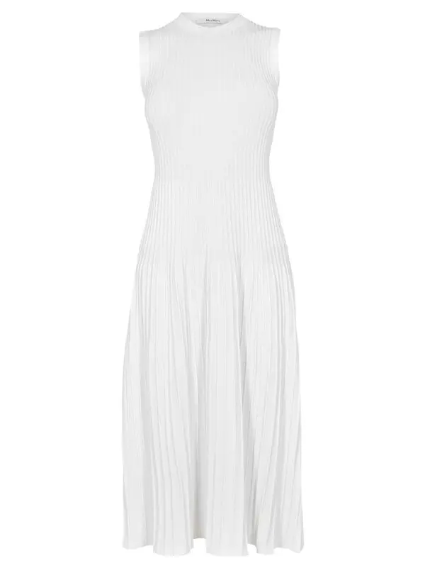 Dolce & Gabbana Sleeveless Ribbed Midi Dress - White