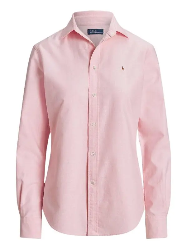 Polo Ralph Lauren Logo Embroidered Long-sleeve Shirt - Pink