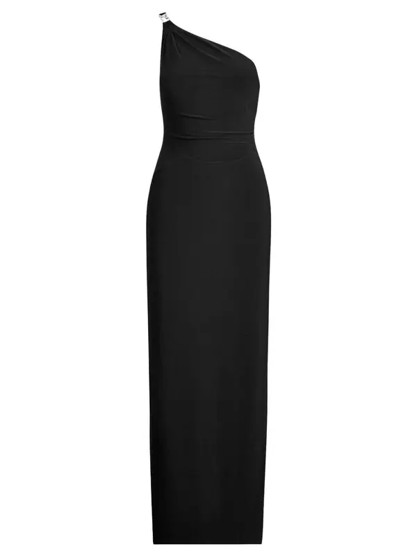 Ralph Lauren One-shoulder Gown With Chain Embellishment - Black