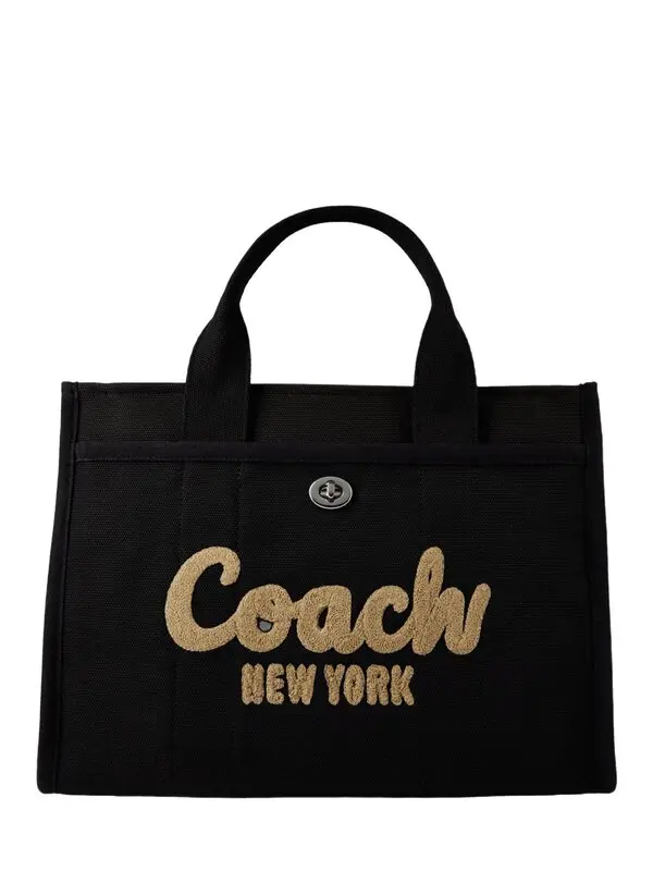 COACH Embroidered Logo Handbag - Black