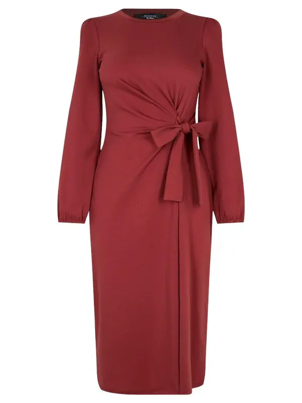 Max Mara Febe Jersey Belted Midi Dress - Red
