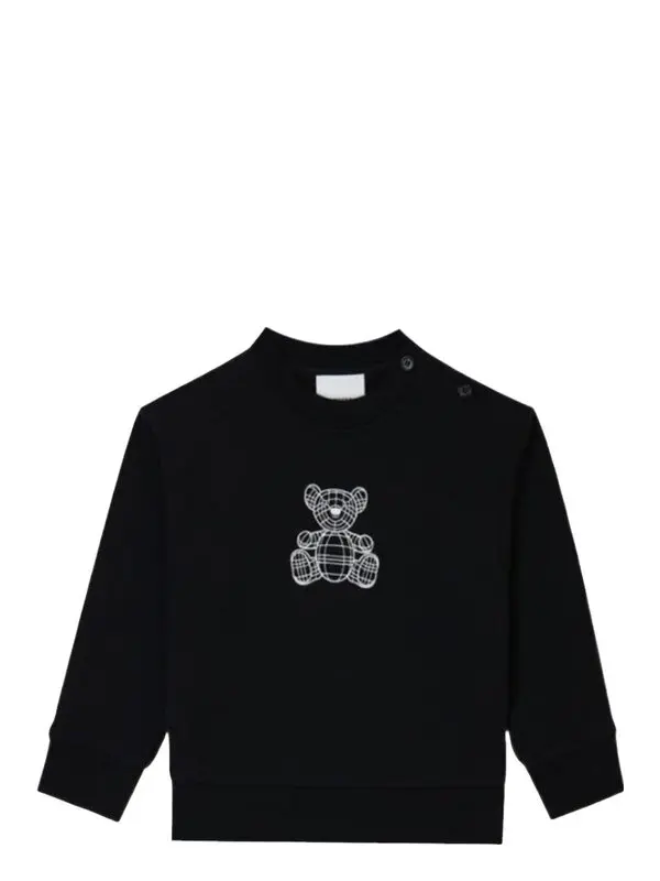 Burberry Cartoon Pattern Round Neck Sweater - Black
