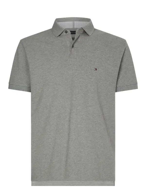 Tommy Hilfiger Logo Short Sleeve Polo Shirt - Gray