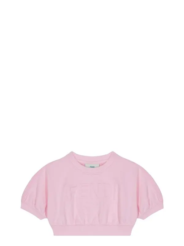 Fendi Cropped Sweatshirt With Logo - Pink