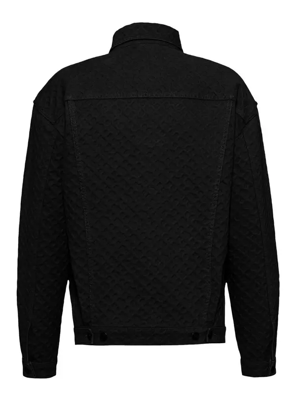 Hugo Boss Textured Jacket With Classic Collar - Black