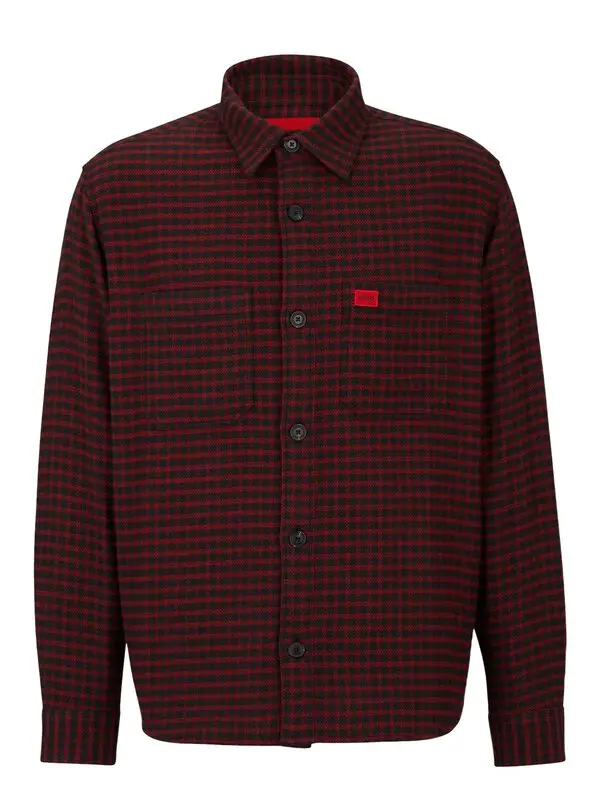 Hugo Boss Loose Checked Shirt - Black