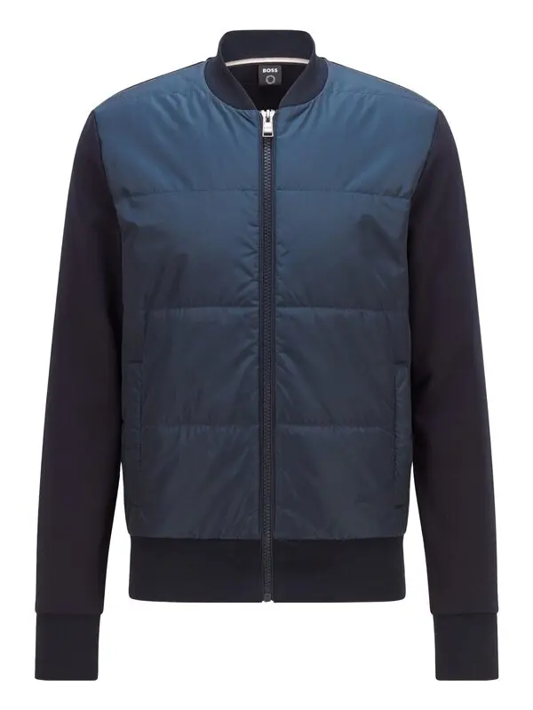 Hugo Boss Skiles Quilted Hybrid Bomber Jacket - Black