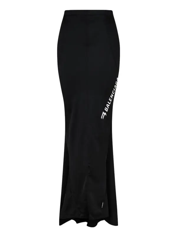 Balenciaga Sporty B Activewear Mermaid Maxi Skirt - Black