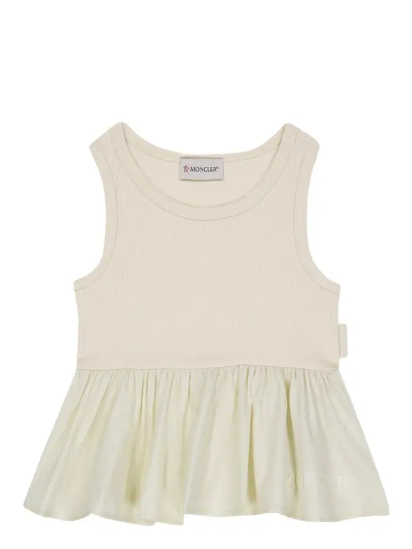 Moncler Logo Embroidered Sleeveless T-shirt - White