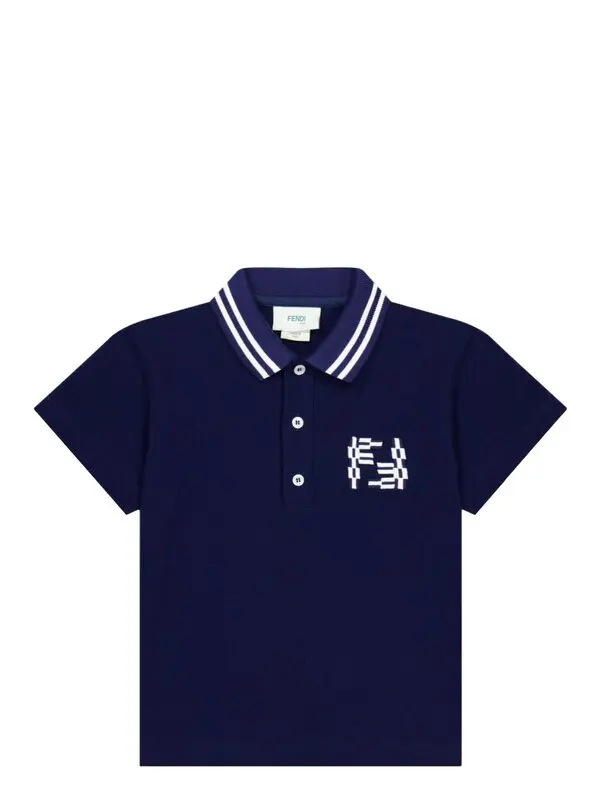 Fendi Ff Logo Polo Shirt - Navy