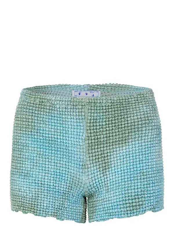 Off-White Tie-dye High-waisted Shorts - Blue