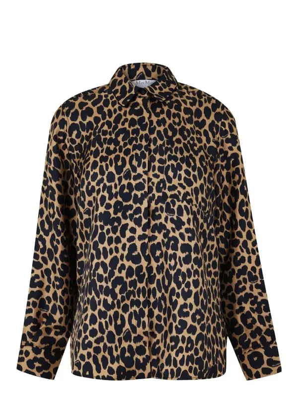 Max Mara Etna Long-sleeved Printed Shirt - Black