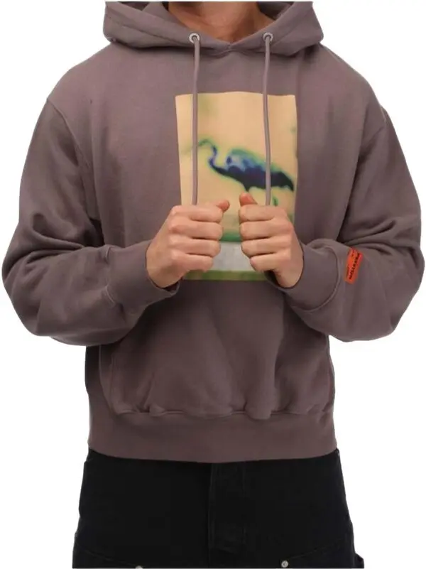 Heron Preston Long Sleeve Hooded Sweatshirt With Kangaroo Pocket - Black