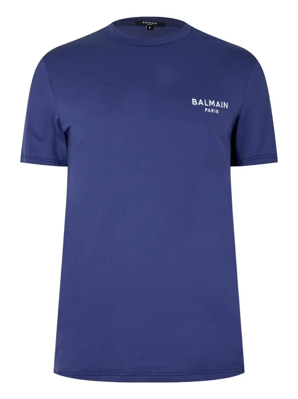 Balmain Crew Neck Short Sleeve T-shirt - Blue