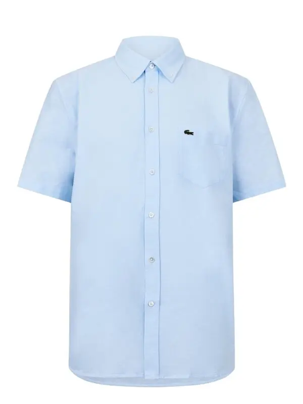 Lacoste Short Sleeve Oxford Shirt - Blue