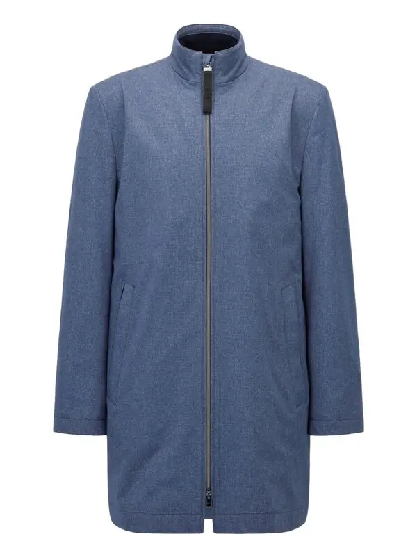 Hugo Boss Zip Up Coat - Blue
