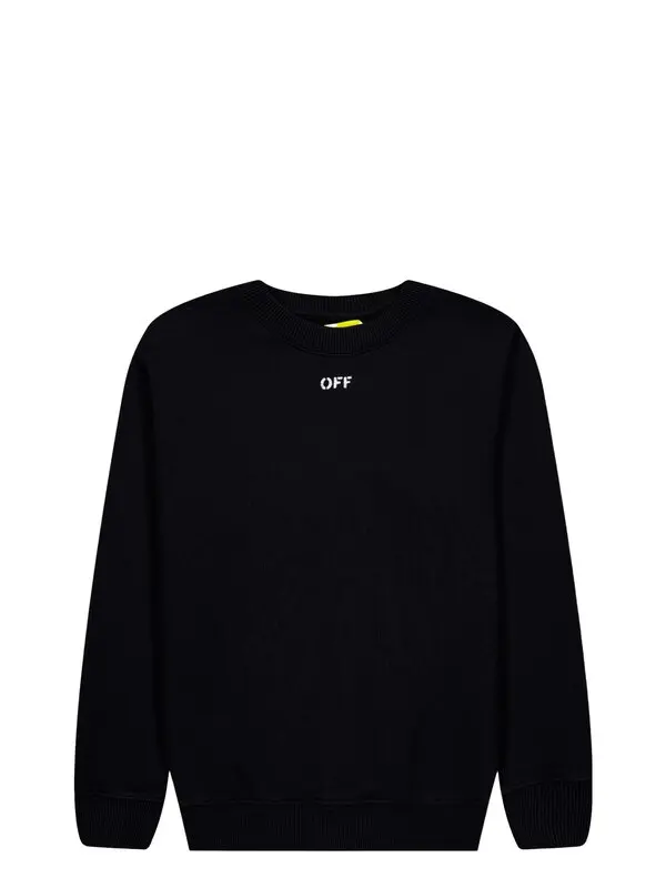 Off-White Cotton Jersey Printed Sweatshirt - Black