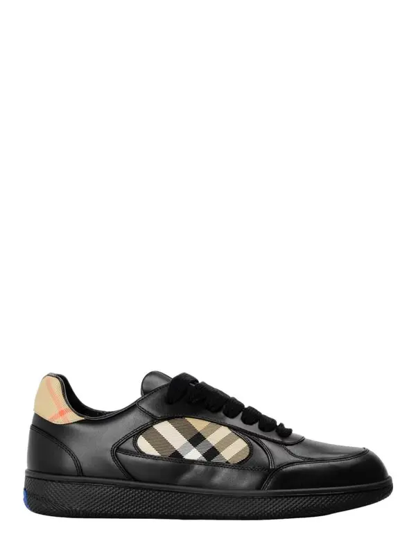 Burberry Low Top Sneakers With Iconic Check Detailing - Black