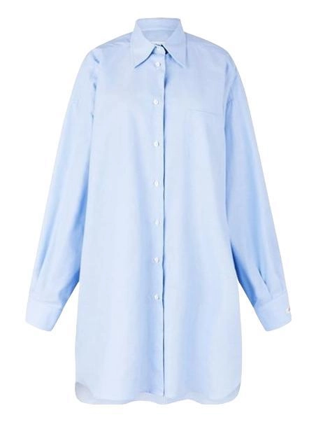 MAISON MARGIELA Classic Button-up Shirt With Straight Hem - Blue