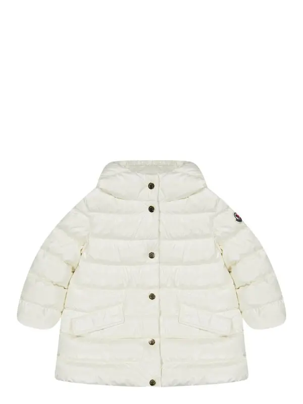 Moncler Ibida Logo Down Jacket - White