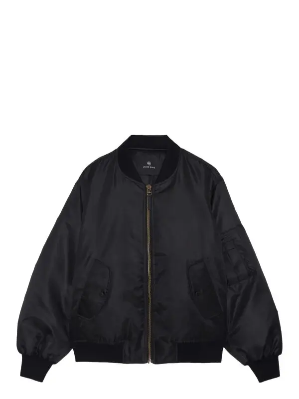 ANINE BING Long Sleeve Bomber Jacket - Black