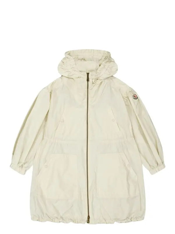 Moncler Logo Zip-up Parka - White