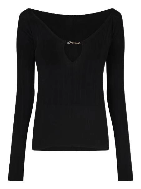 Jacquemus Long-sleeved Knitted T-shirt - Black