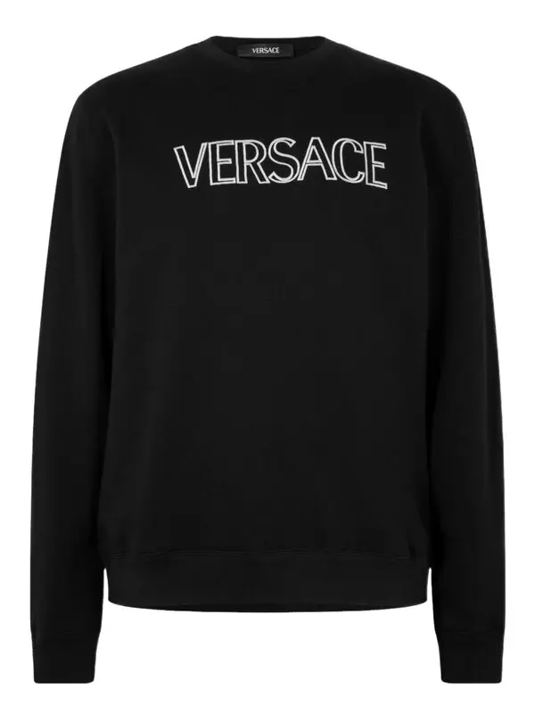Versace Logo Crew Sweater - Black