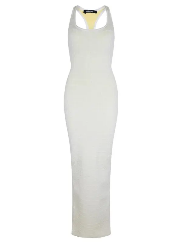 Jacquemus Sleeveless Maxi Dress With Slit Skirt - White