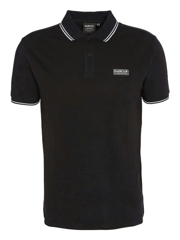 Barbour Evan Tipped Short-sleeved Polo Shirt - Black