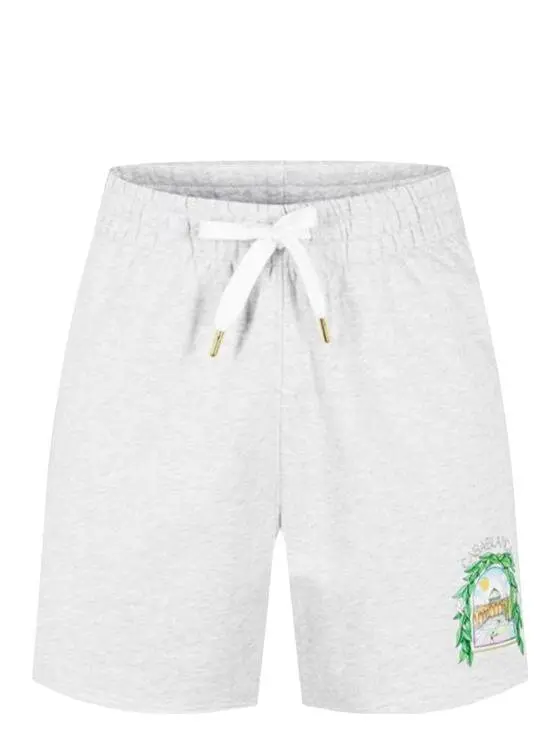Casablanca Elastic Waist Shorts With Drawstring And Pockets - Grey