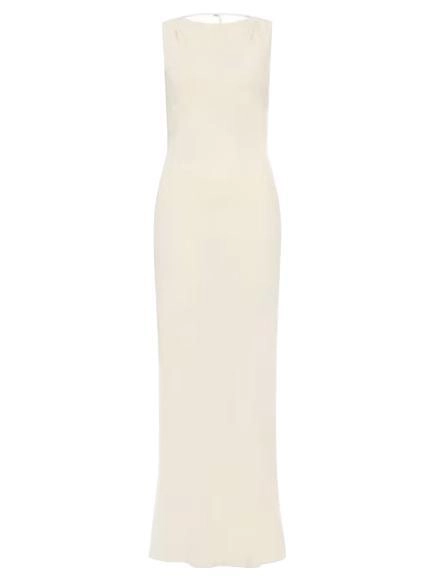 ST. AGNI Sleeveless Draped Cowl Neck Maxi Dress - White