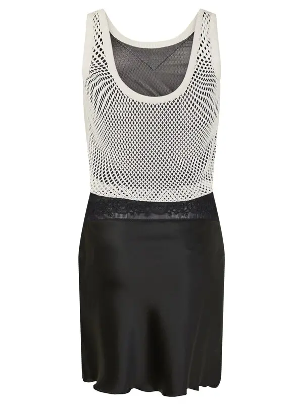 Off-White Lace Fishnet Dress - Black