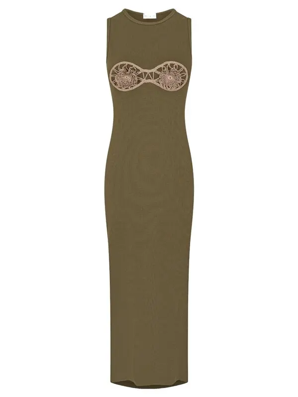 Magda Butrym Sleeveless Maxi Dress With Embellishment - Brown