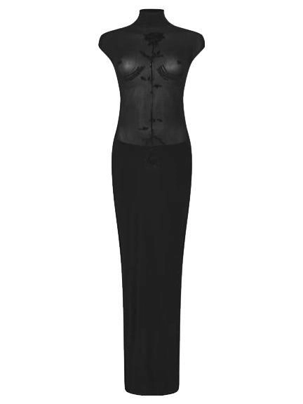 JEAN PAUL GAULTIER Midi Dress With Cut-out Waist - Black